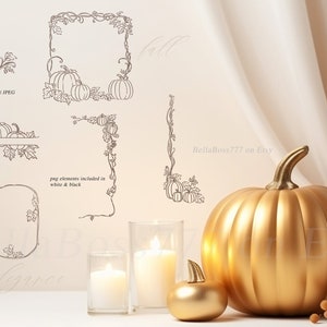 Pumpkin Clipart, Pumpkin Frames, Autumn Wedding Clipart, Autumn Clipart ...