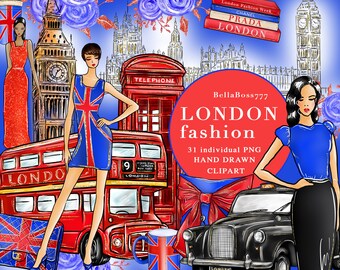 London Taxi Clipart - Etsy