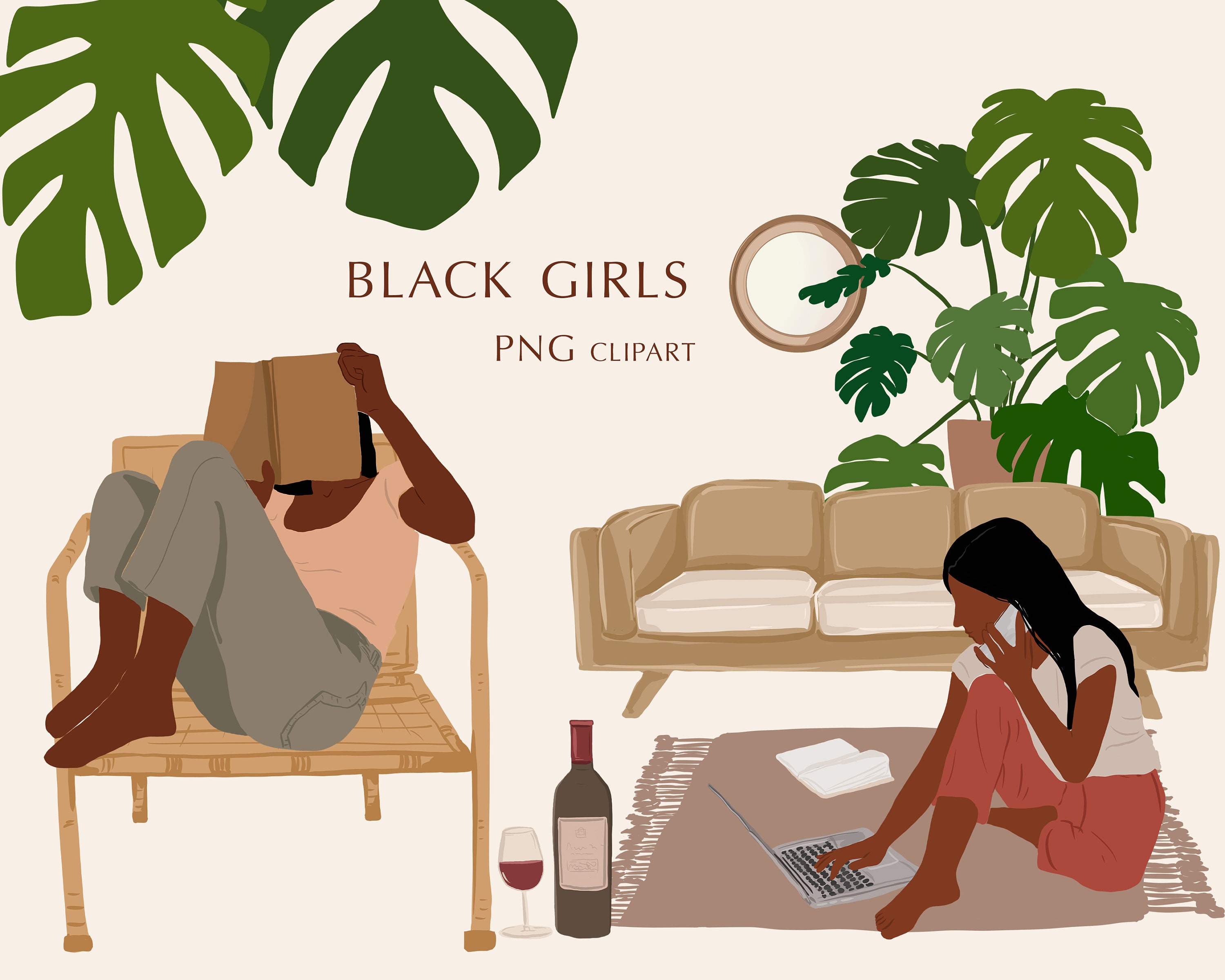 Black Girl Clipart African American Woman Clipart Abstract - Etsy