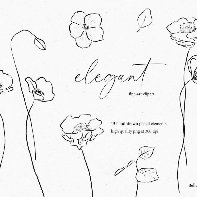 Elegant Leaf Line Art - Etsy UK