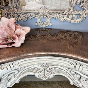 Custom Order Option! Baroque Style White and Pink Vanity With Mirror ...