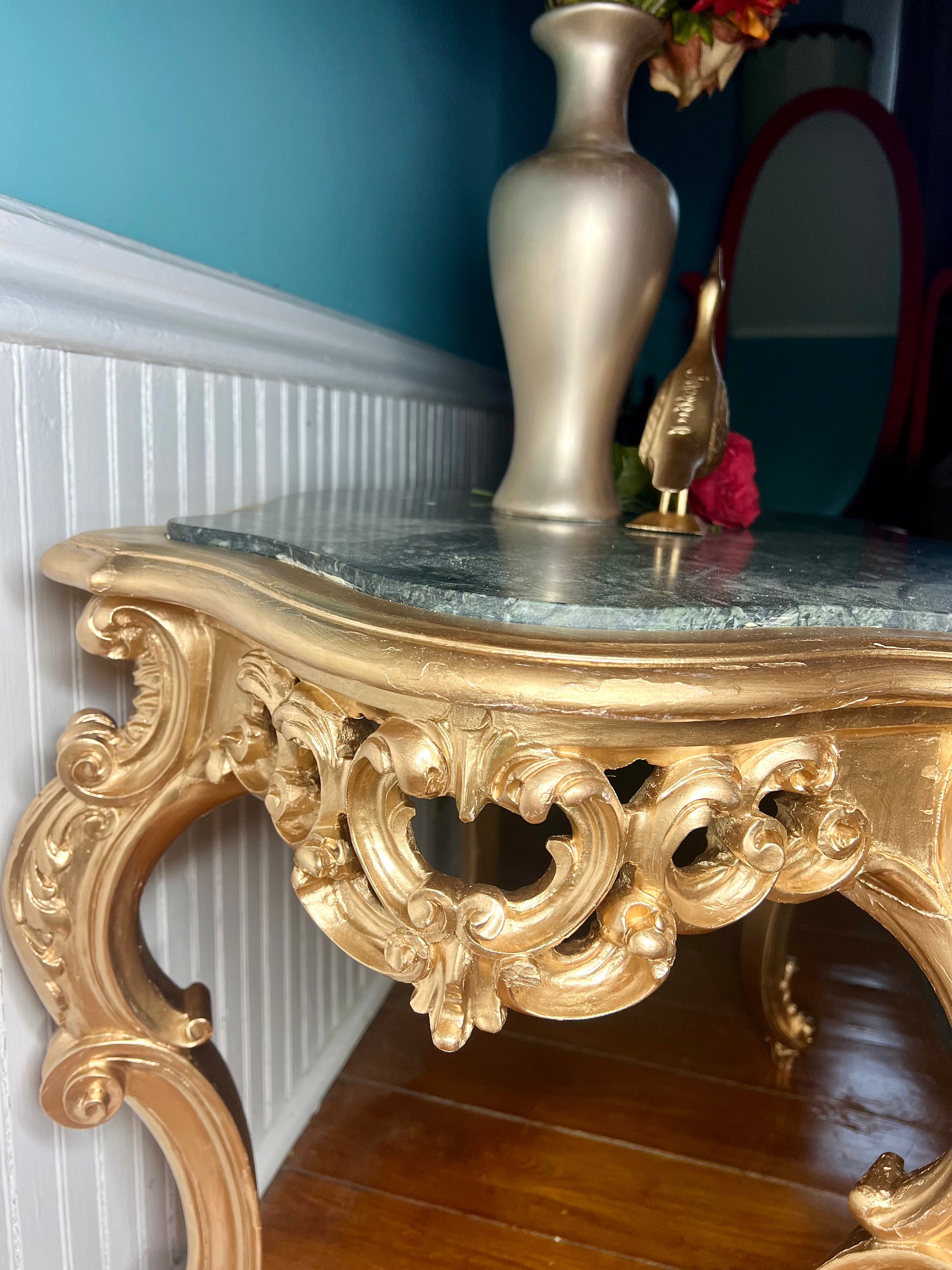 Italian Provincial Baroque Rococo Accent Side Table Vintage Antique ...