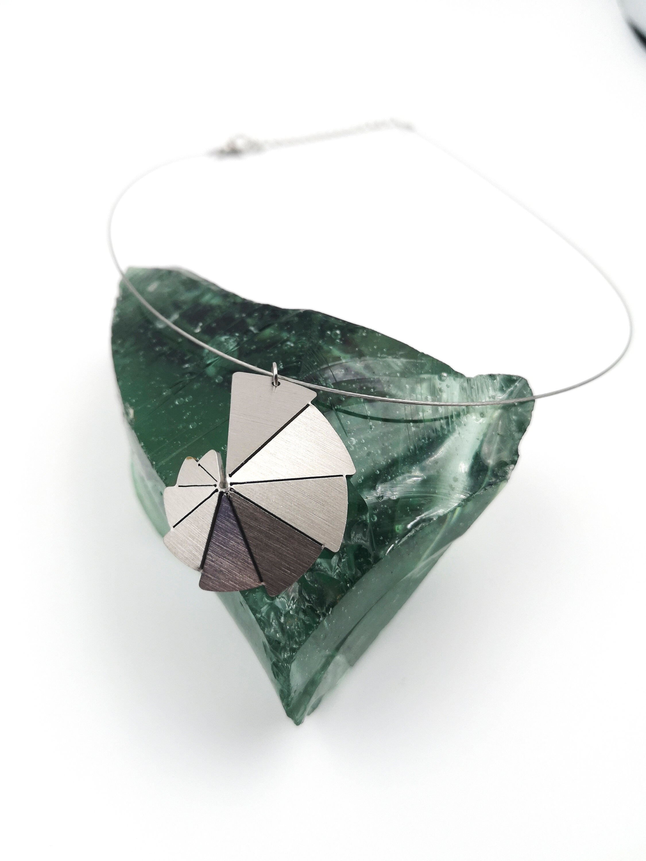 Stainless Steel Origami Fibonacci Wire Necklace, Dainty Geometric ...