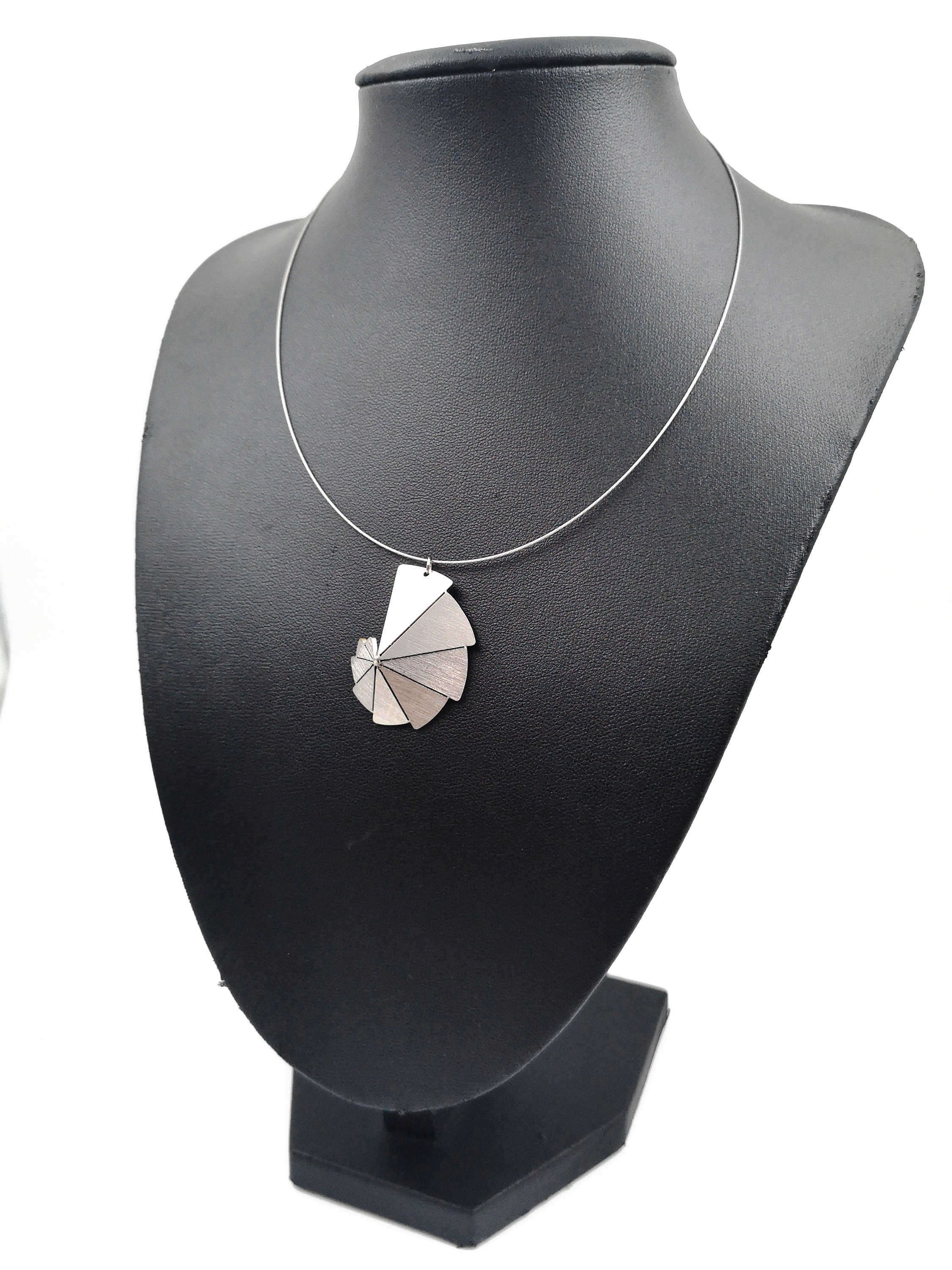 Stainless Steel Origami Fibonacci Wire Necklace, Dainty Geometric ...