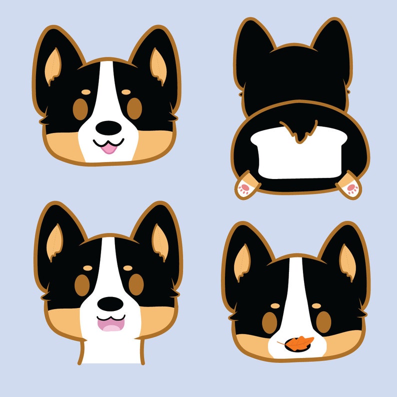 Tri-colored Corgi Vinyl Stickers and Sticker Pack Holographic | Etsy