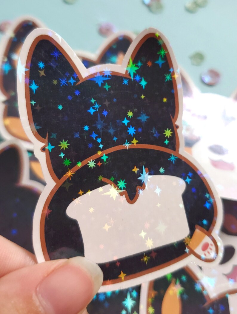 Tri-colored Corgi Vinyl Stickers and Sticker Pack Holographic - Etsy