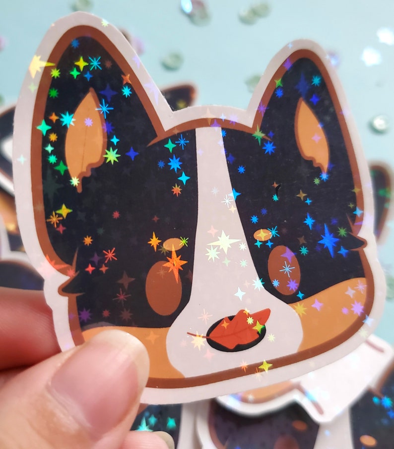 Tri-colored Corgi Vinyl Stickers and Sticker Pack Holographic - Etsy