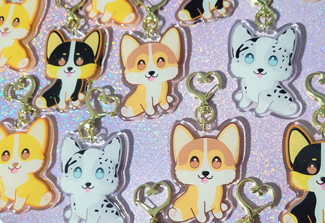 Original Color, Tri-color, Merle Color, and Sable Color Sitting Corgi ...