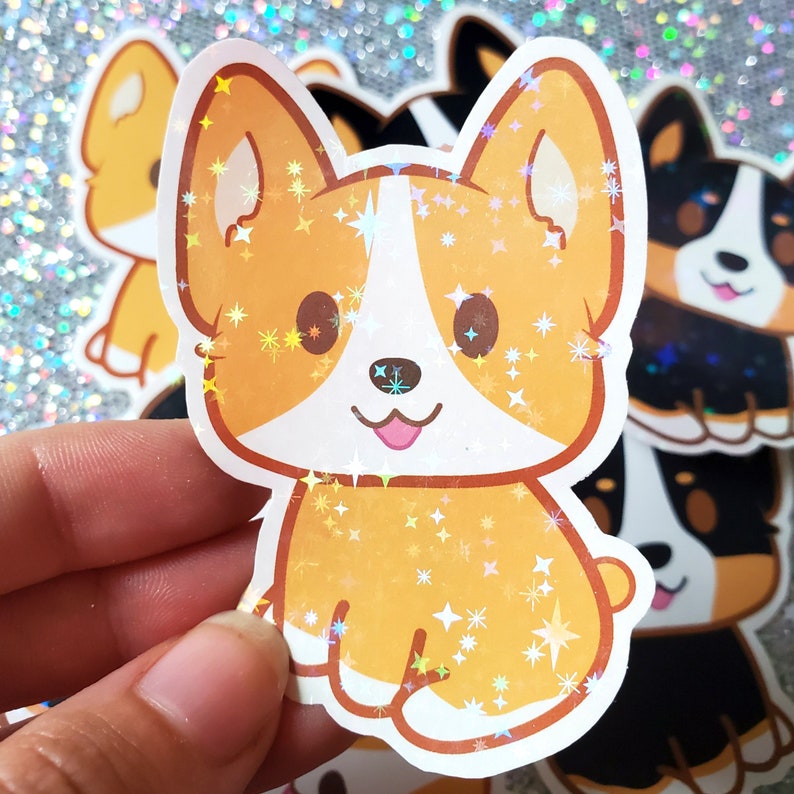 Tri-color and Original Color Sitting Corgi Vinyl Stickers - Etsy
