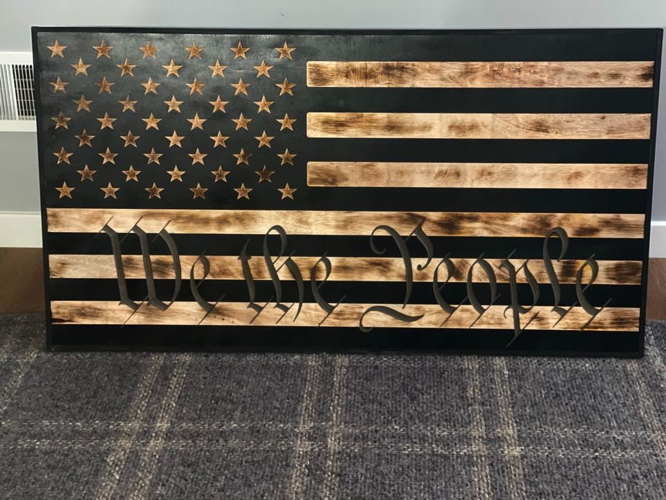 WE THE PEOPLE Milled Wooden Flag - Etsy