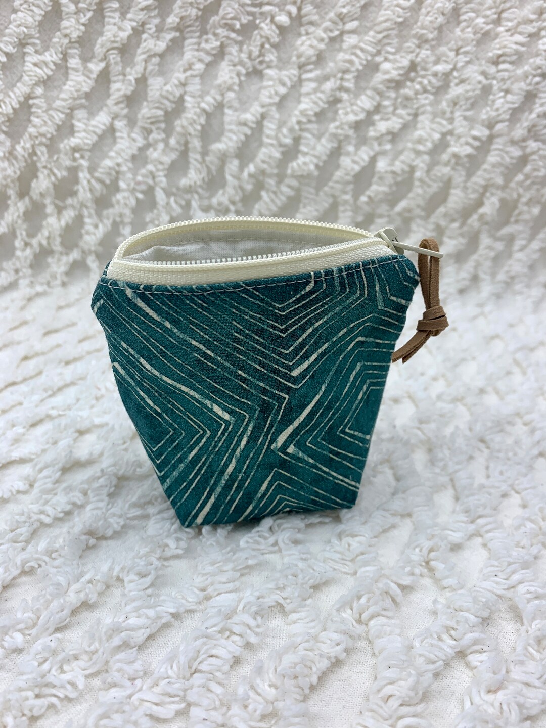 Teal and Cream Mini Bag/pouch, Small Zipper Pouch, Customizable Purse ...