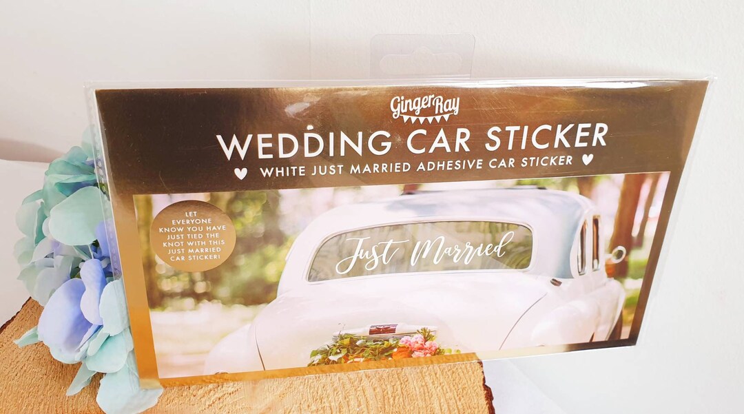 Just Married Wedding Car Sticker - White Wedding - Wedding Car ...