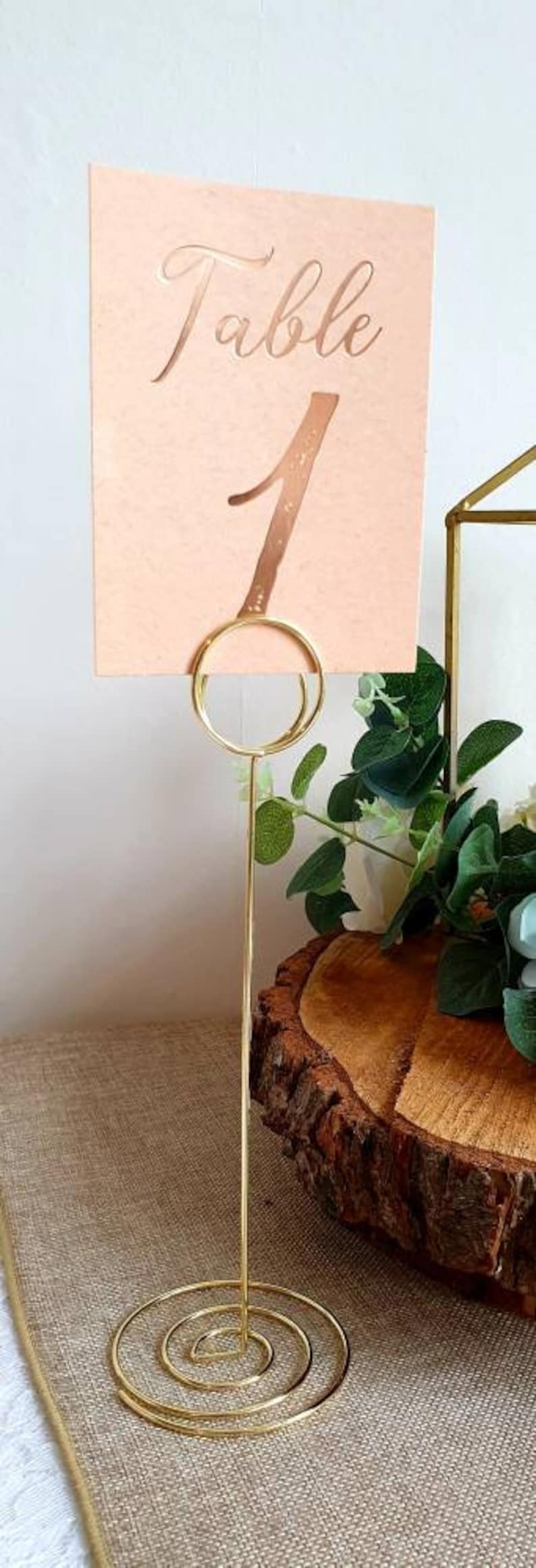 Gold Metal Table Number Stand - Table Number Holder - Place Card ...