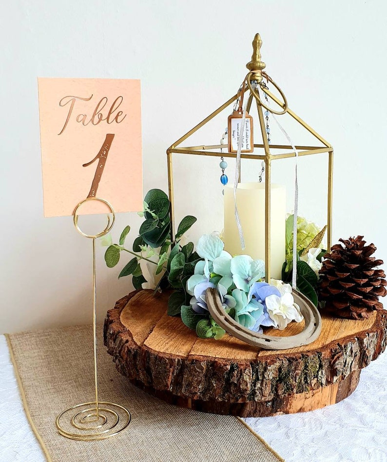 Gold Metal Table Number Stand - Table Number Holder - Place Card ...