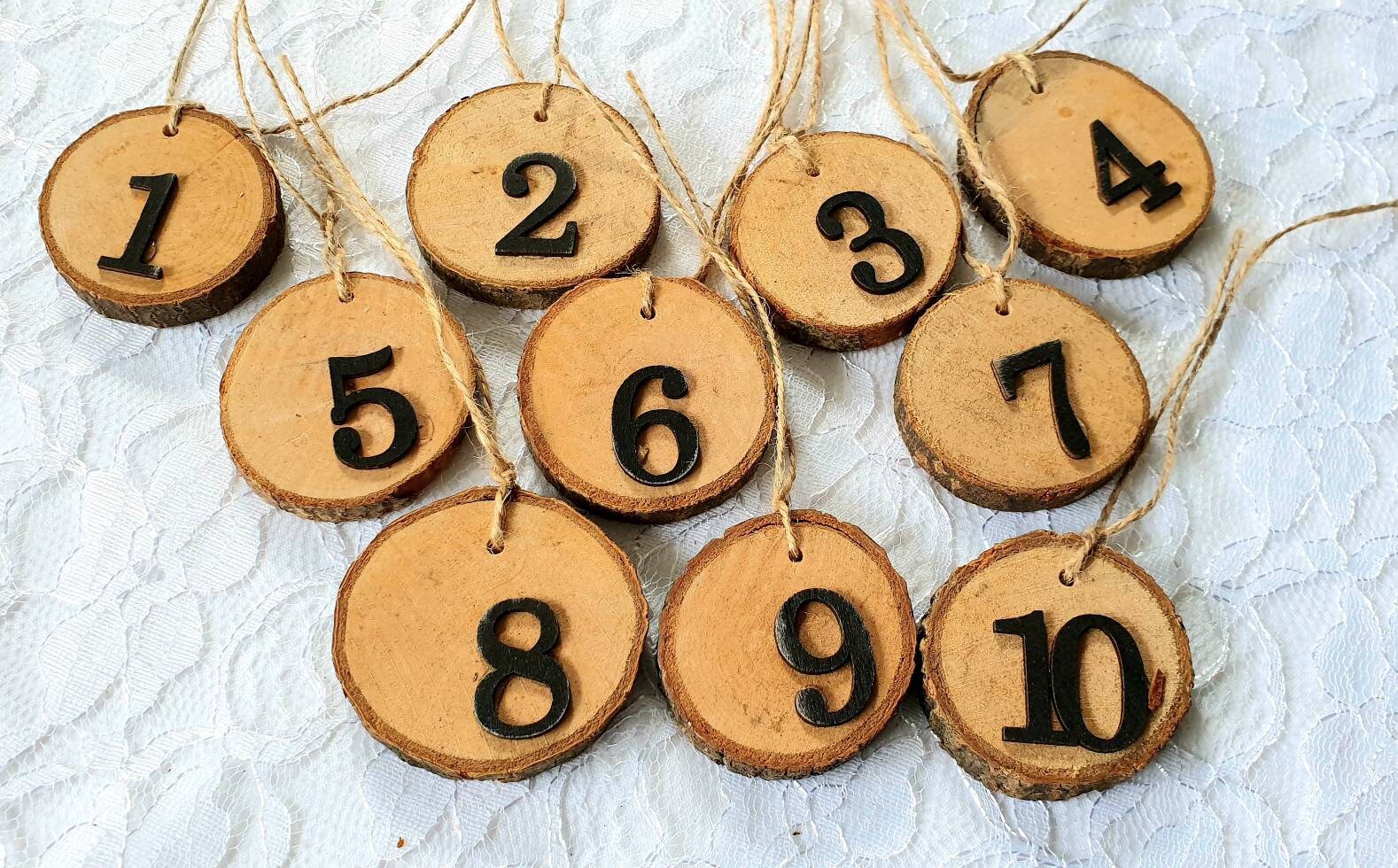 1-10 Wooden Hanging Table Numbers Table Decor Wedding - Etsy UK