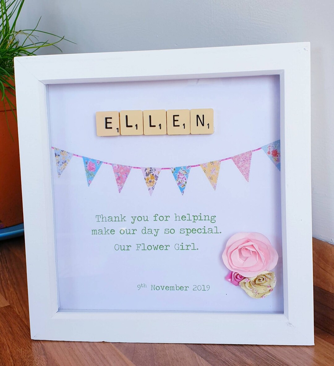 Scrabble Letter Frame Personalised Gifts Flower Girl Gift Bridesmaids ...