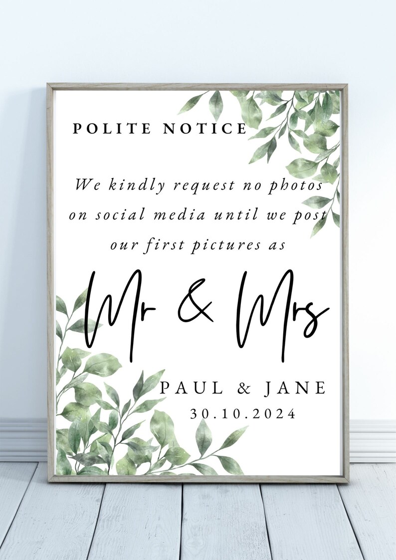 Instant Download Wedding Sign Wedding Sign Polite Notice - Etsy