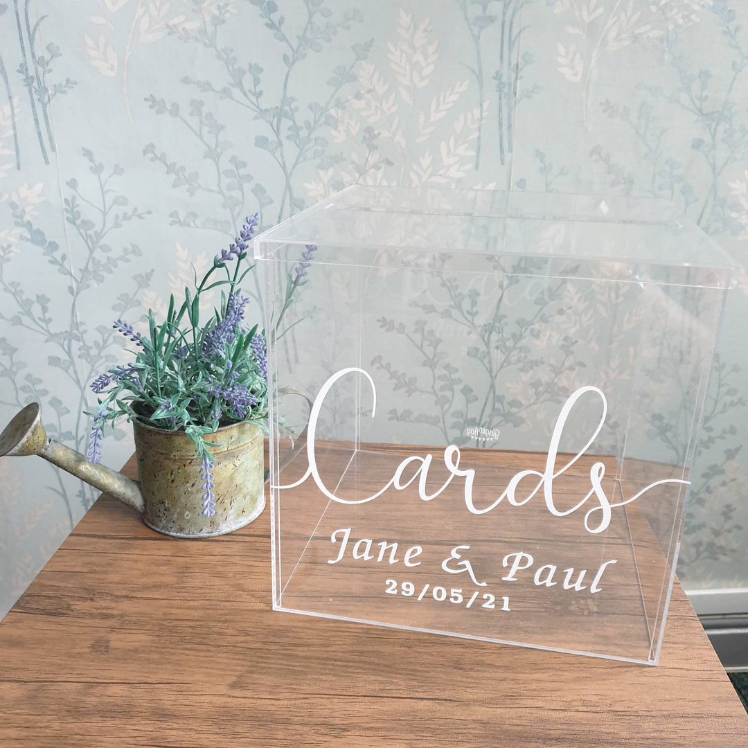 Wedding Acrylic Post Box - Wedding Card Box - Modern Card Box - Wedding ...