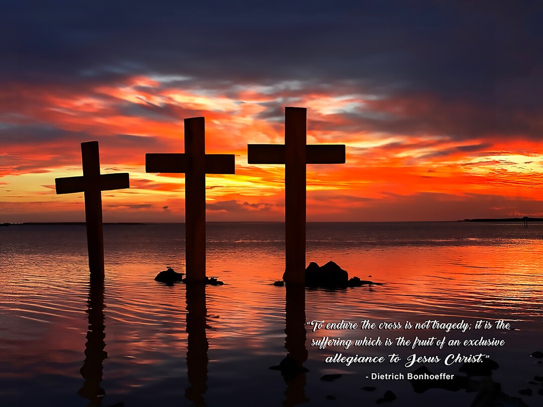 Christian Crosses Sunset Quote , Spirititual Cross Canvas Wall Art ...