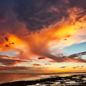 Sunset Colorful Sky Vibrant Sky Wall Decor Abstract Canvas Wall Poster ...