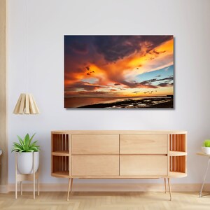 Sunset Colorful Sky Vibrant Sky Wall Decor Abstract Canvas Wall Poster ...
