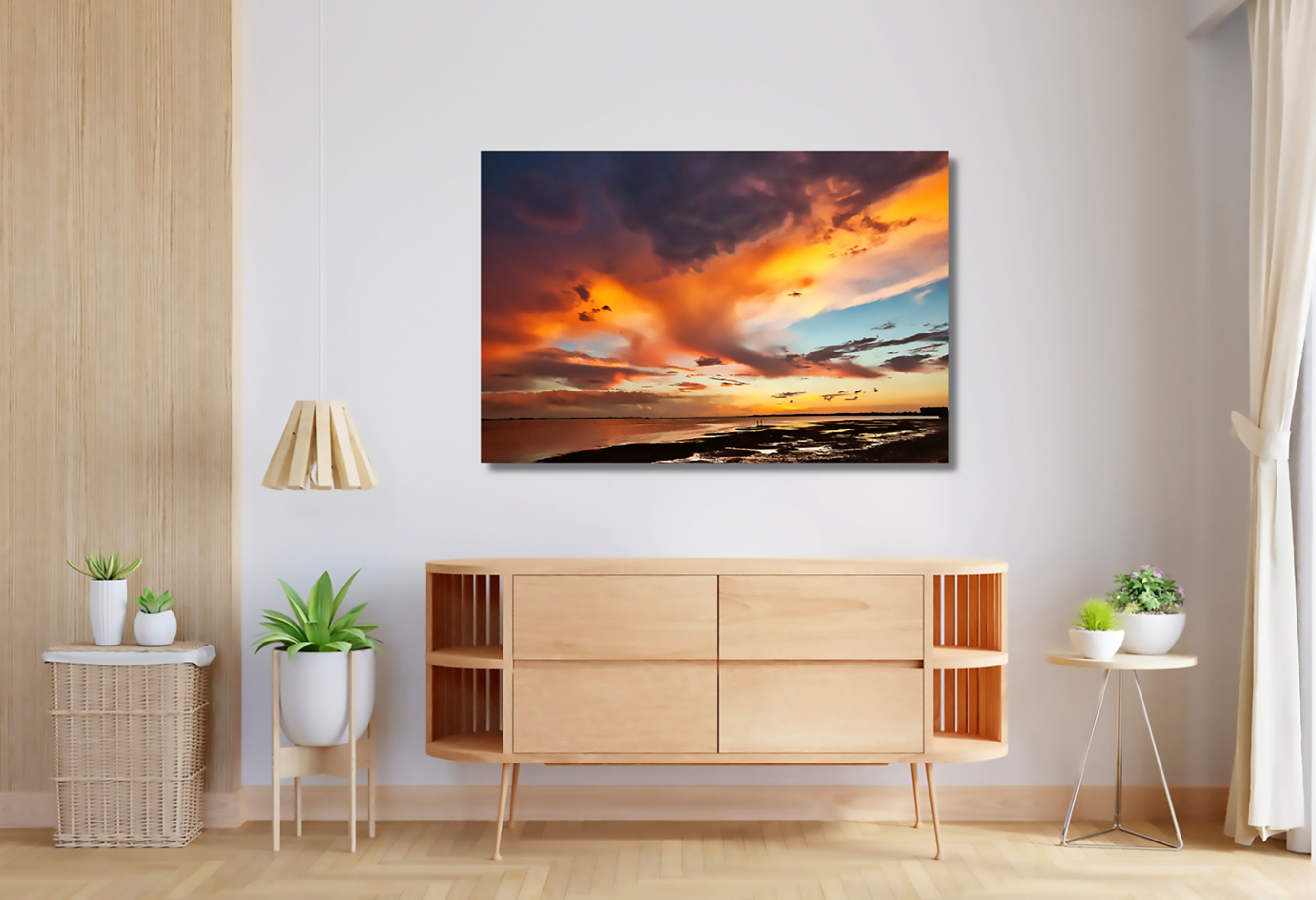 Sunset Colorful Sky Vibrant Sky Wall Decor Abstract Canvas Wall Poster ...