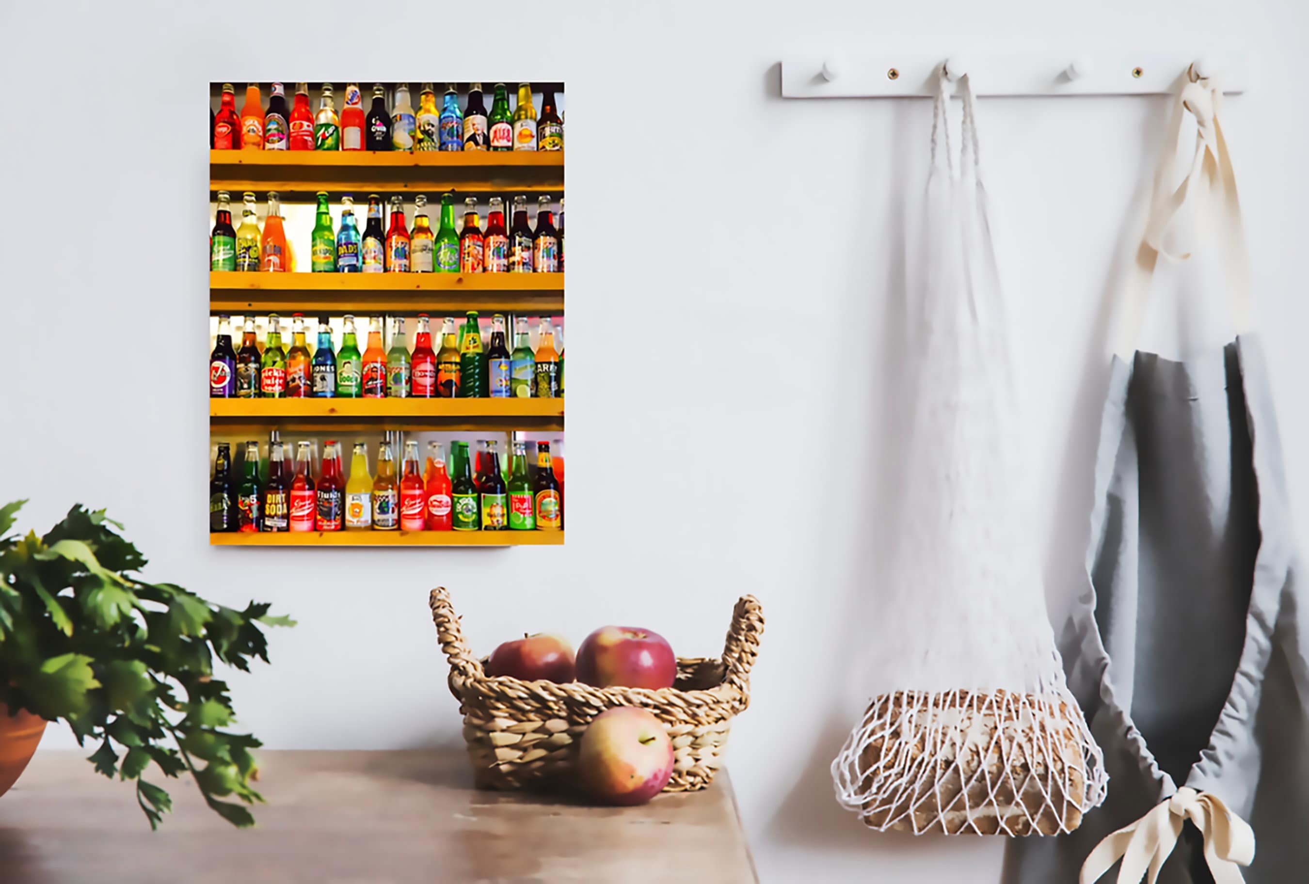 Soda Bottle Rack Art Print, Soda Wall Art Canvas Poster Home & Office ...