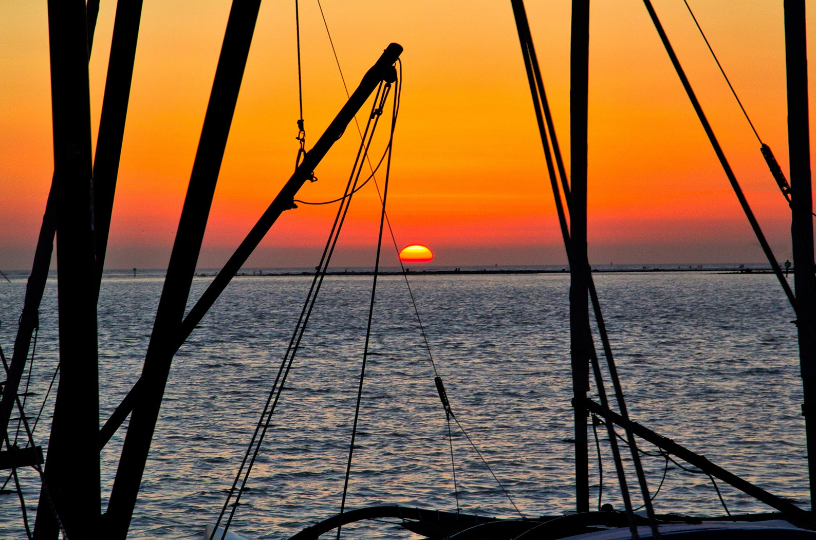 Sunset Sailboat Ocean Yacht Art Prints, Sailing Canvas Prints, Ocean ...