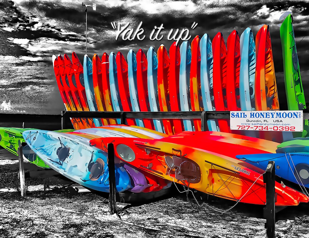 Colourful Kayak Beach Canvas Prints, Kayak Beach Wall Decor, Coastal ...