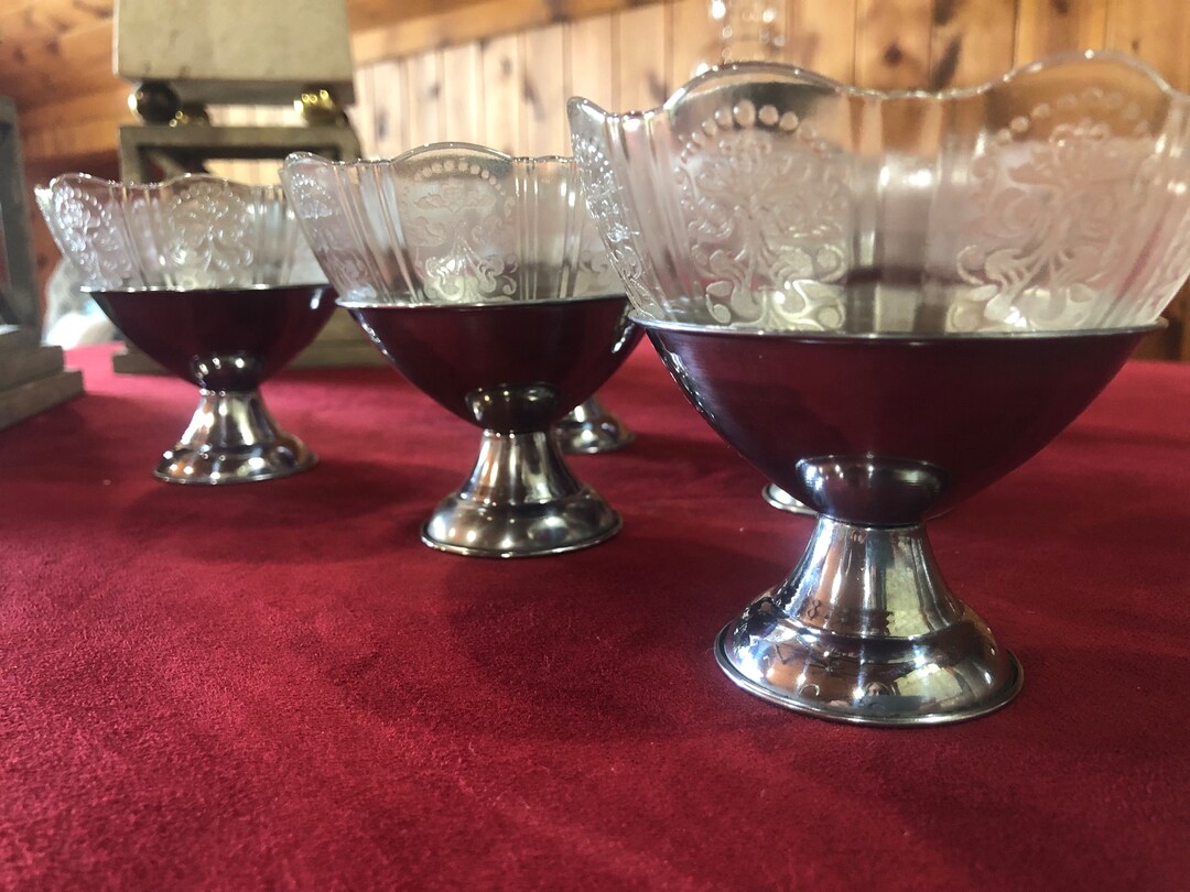 RARE Vintage Set of Six 6 Macbeth Evans American Sweetheart Dessert ...