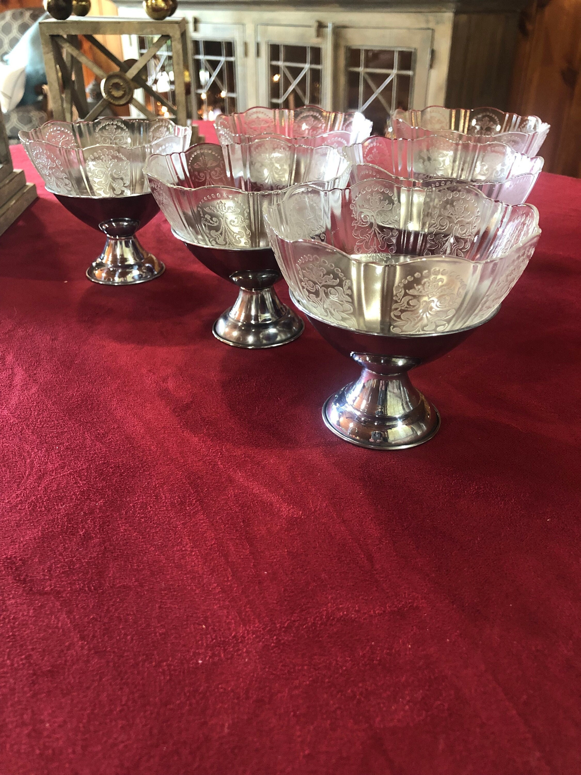 RARE Vintage Set of Six 6 Macbeth Evans American Sweetheart Dessert ...