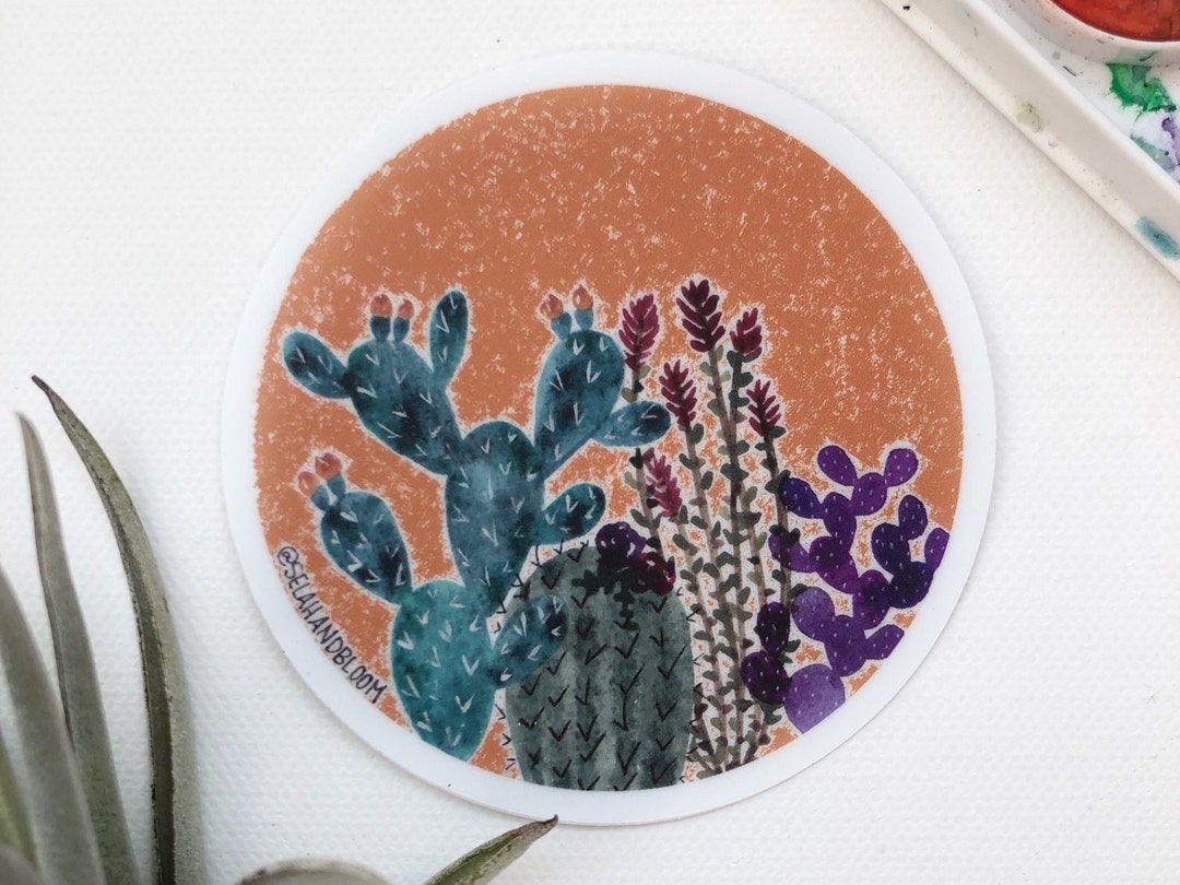 Cactus Stickers-cactus Vinyl Stickers-watercolor Stickers-cactus Gifts ...