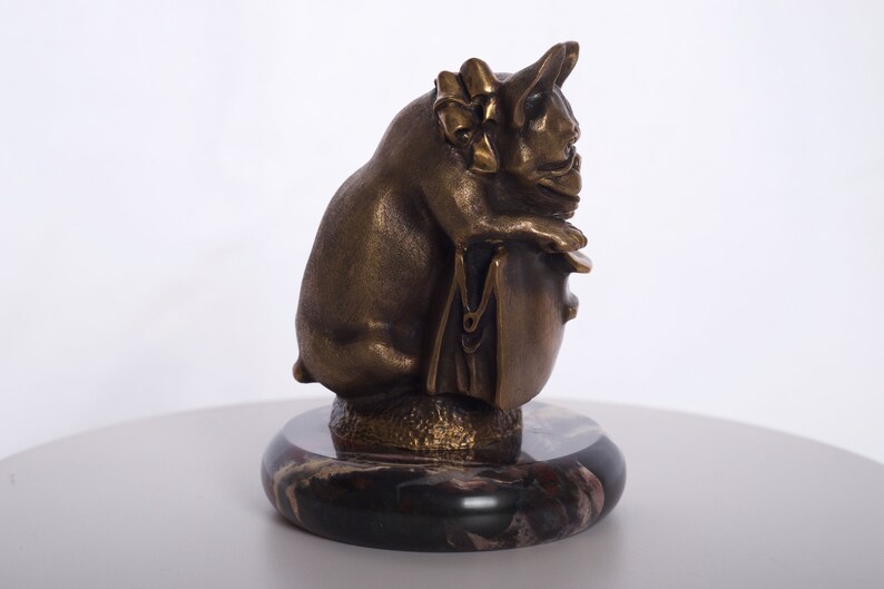 Bronze Boxer Dog with Valise Classy Desk Decoration | Etsy