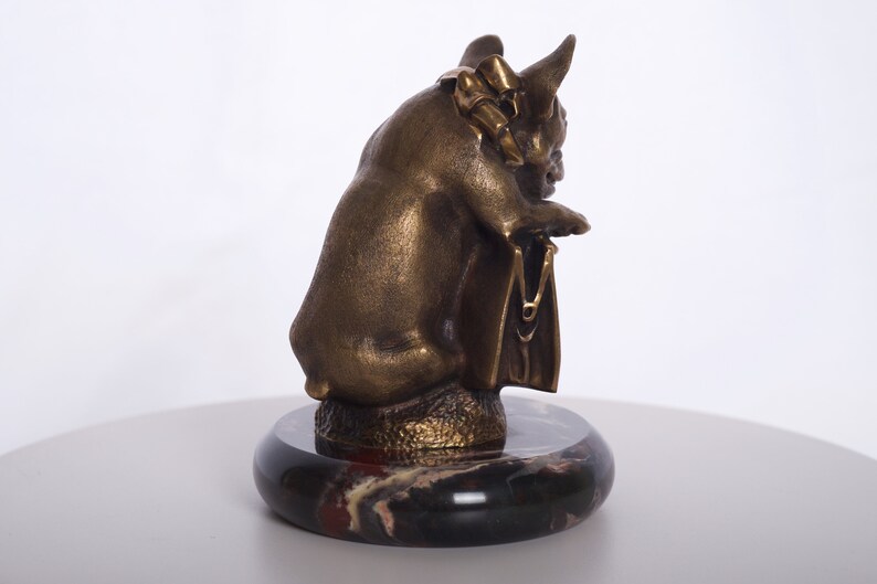 Bronze Boxer Dog with Valise Classy Desk Decoration | Etsy