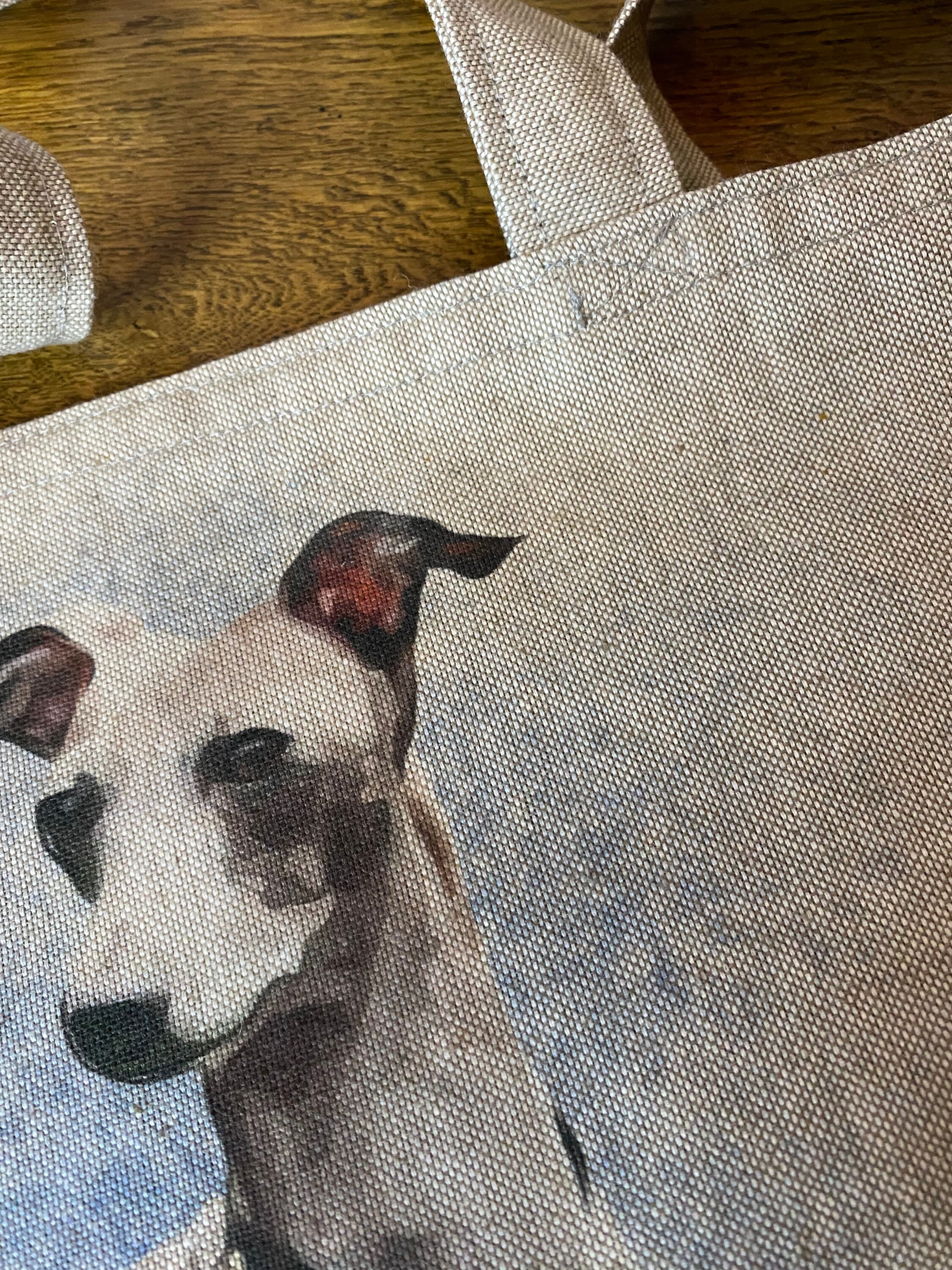 Cotton Rich Linen Look Whippet Dog Shopping Bag, Digitally Printed ...