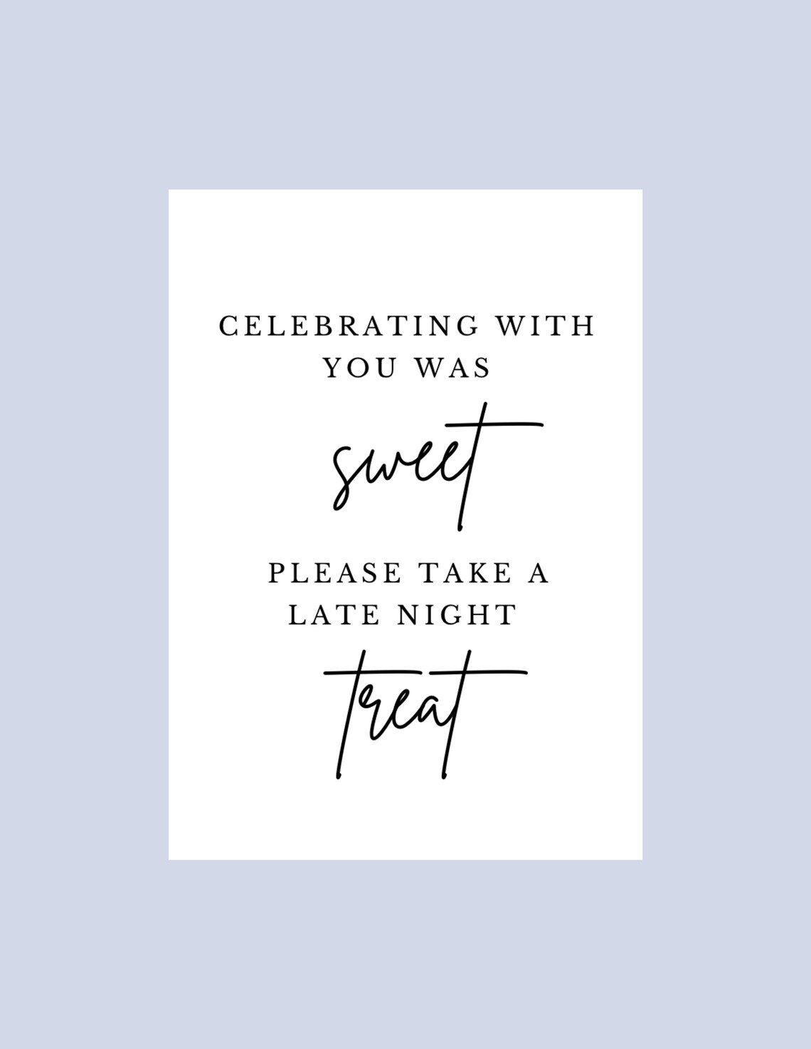 Wedding Late Night Snack Sign Canva Template - Etsy