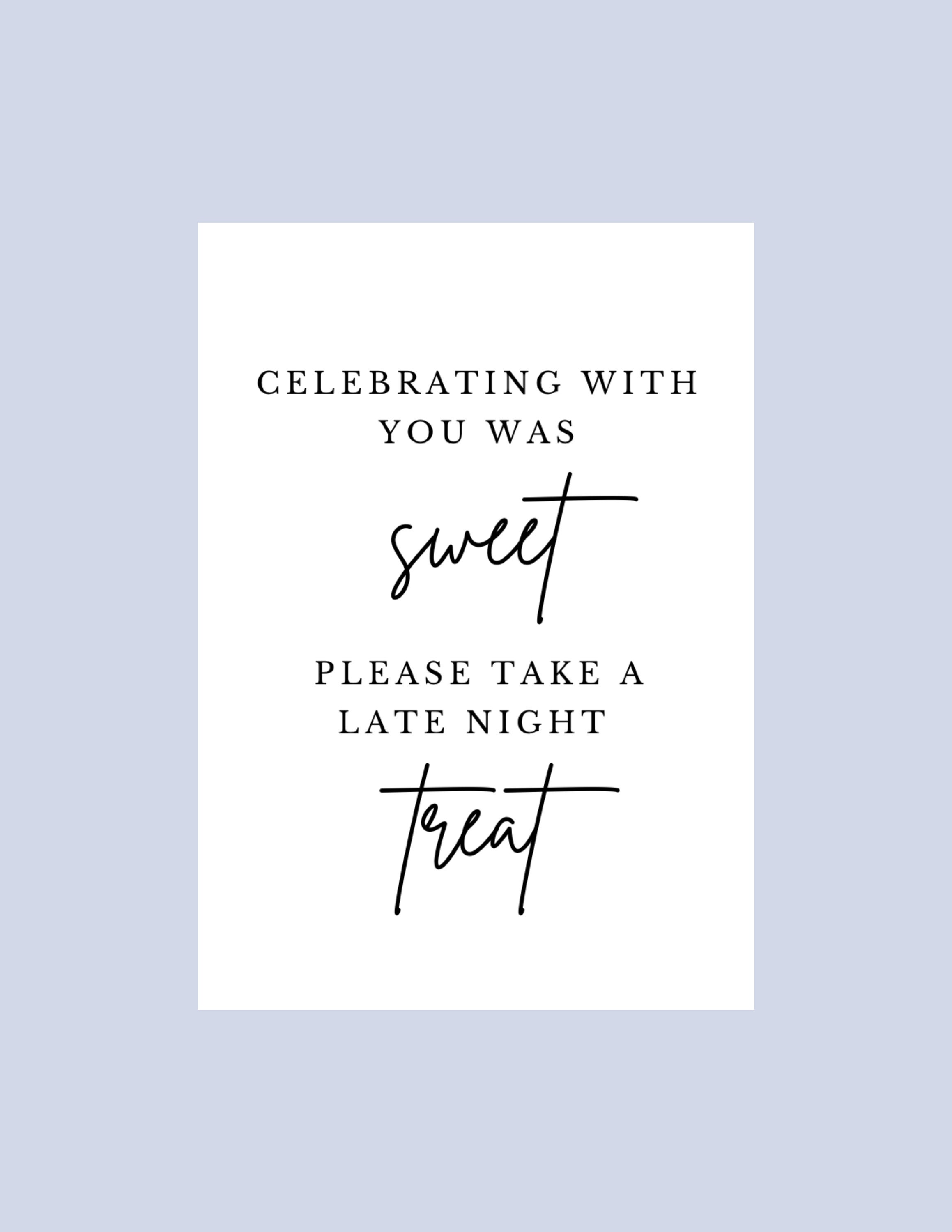 Wedding Late Night Snack Sign Canva Template - Etsy