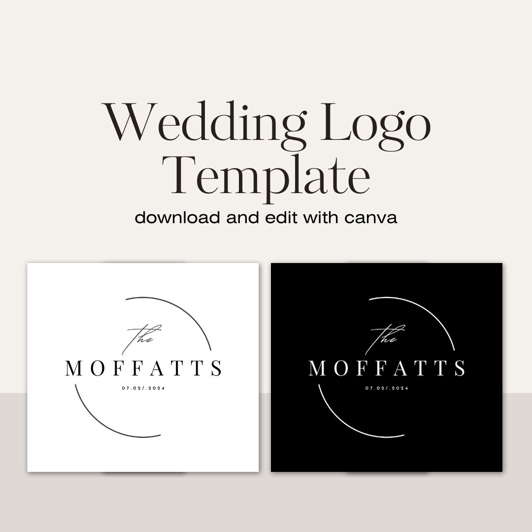Customizable Wedding Logo Canva Template - Elegant Monogram Design - Etsy