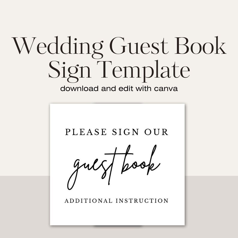 Guest Book Sign Canva Template - Etsy