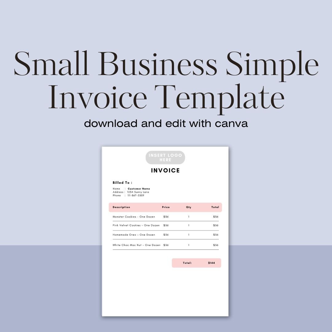Small Business Invoice Template - Etsy