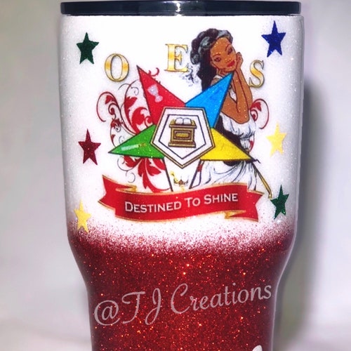 Ladies Women OES Order of Eastern Star Tumbler Bling Cup - Etsy