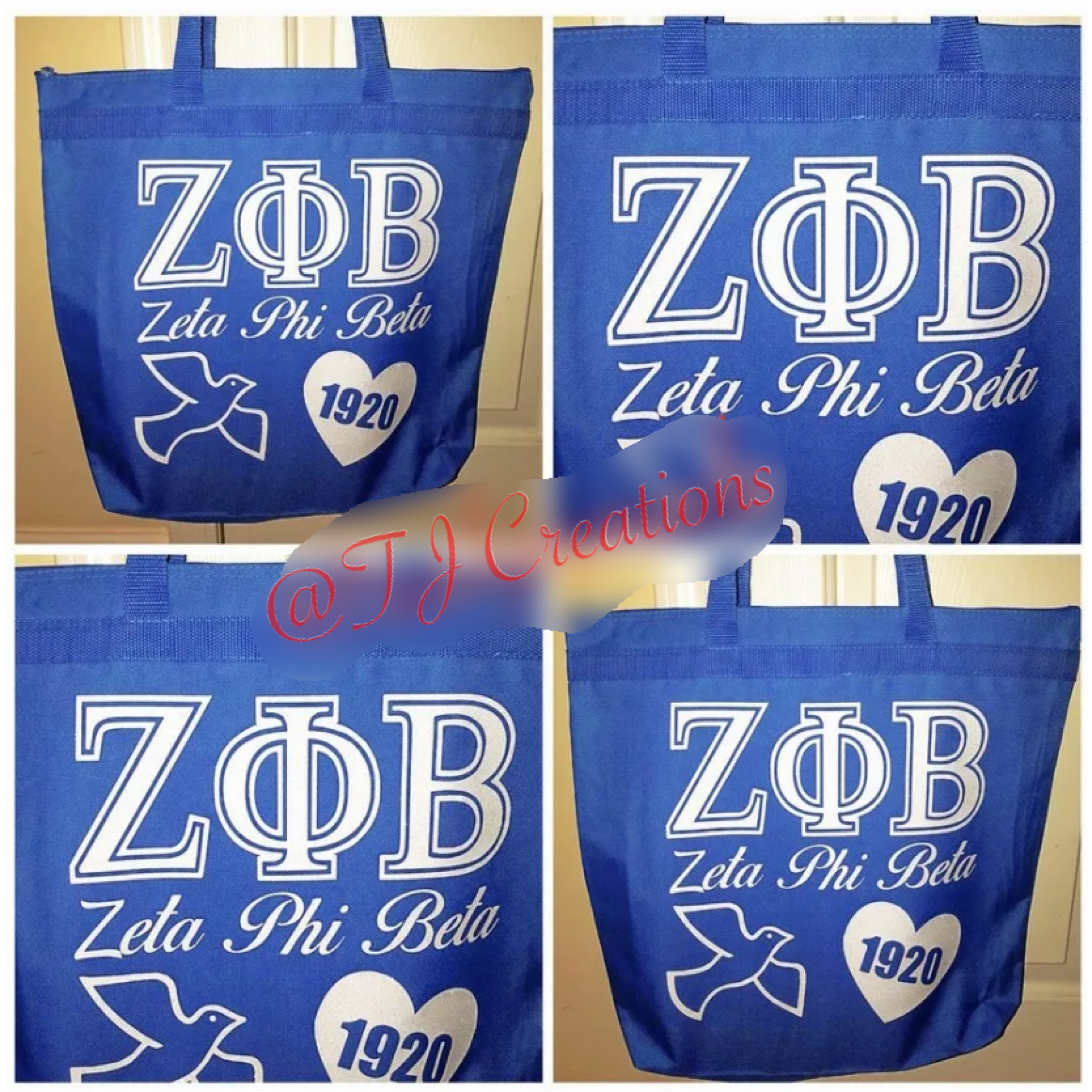 Ladies Women Zeta Phi Beta Inspired Zipped Tote Bag - Etsy