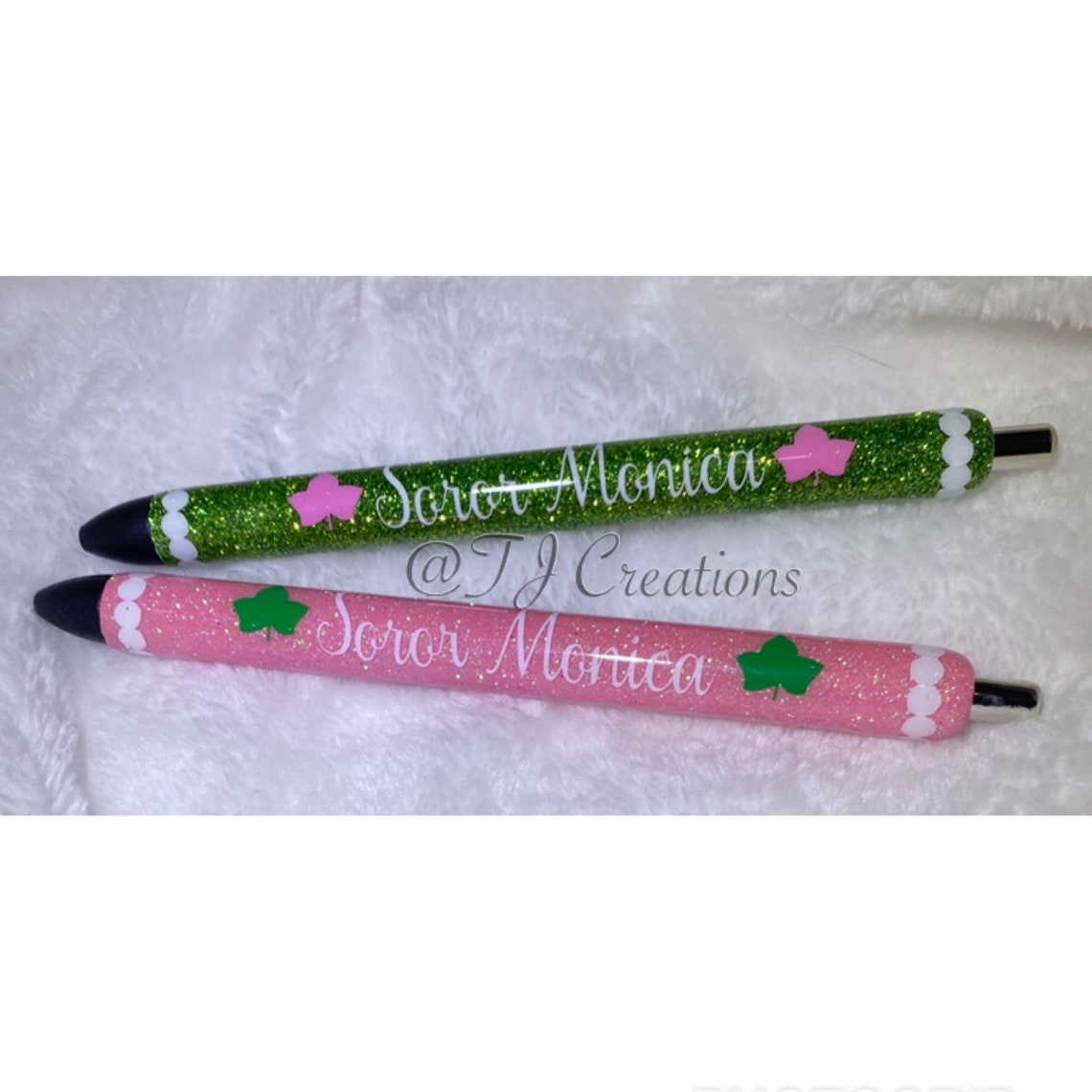Custom Personalized Writing Pen Pink and Green Ivy Pearls - Etsy