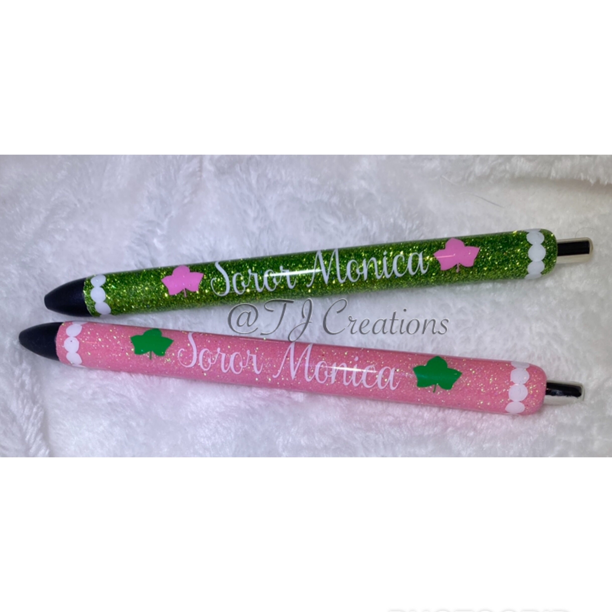 Custom Personalized Writing Pen Pink and Green Ivy Pearls - Etsy
