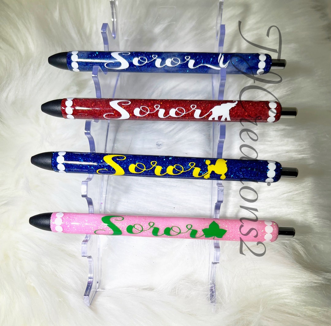 Ladies Women Personalized Soror Glitter Bling Writing Pen - Etsy