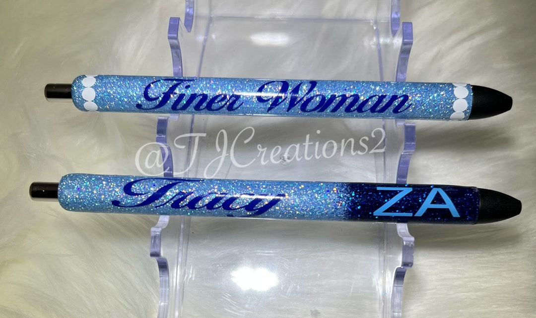 Ladies Women Personalized Zeta Amicae Inspired Glitter Bling Writing ...