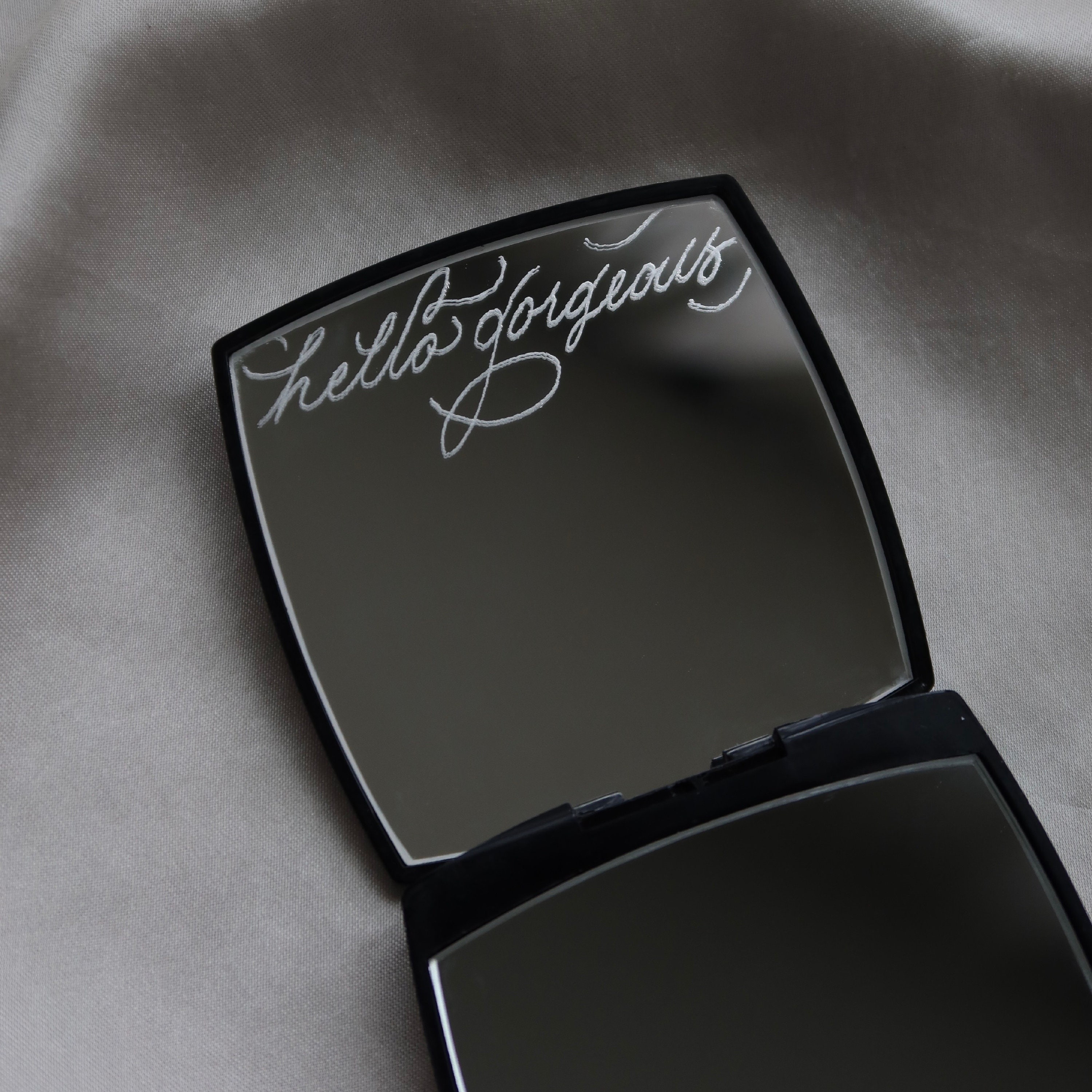 Calligraphy Engraved Compact Mirror | Personalized Gifts | Bridesmaids ...