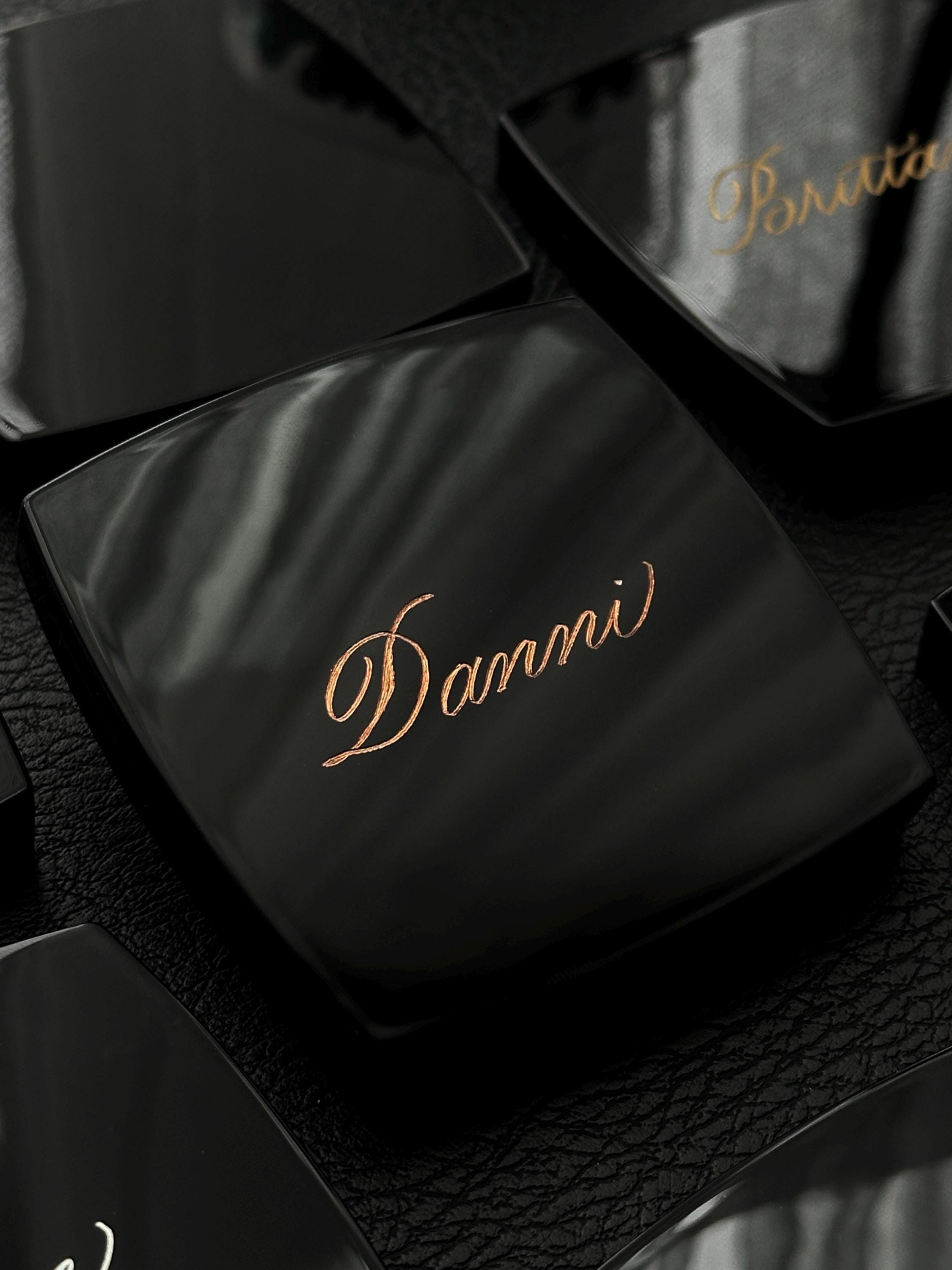 Personalized Compact Mirror | Hand Engraved Calligraphy | Bridesmaid ...