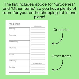 Meal Plan Template - PDF - Printable and Fillable - Etsy