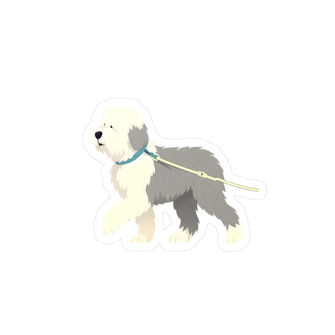 Old English Sheepdog Sticker, Kiss-cut Vinyl Decal for Laptop, Car ...
